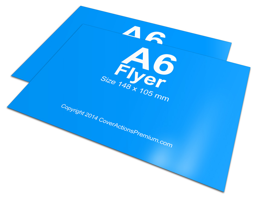 A6 Landscape Flyer Mock Up | Cover Actions Premium