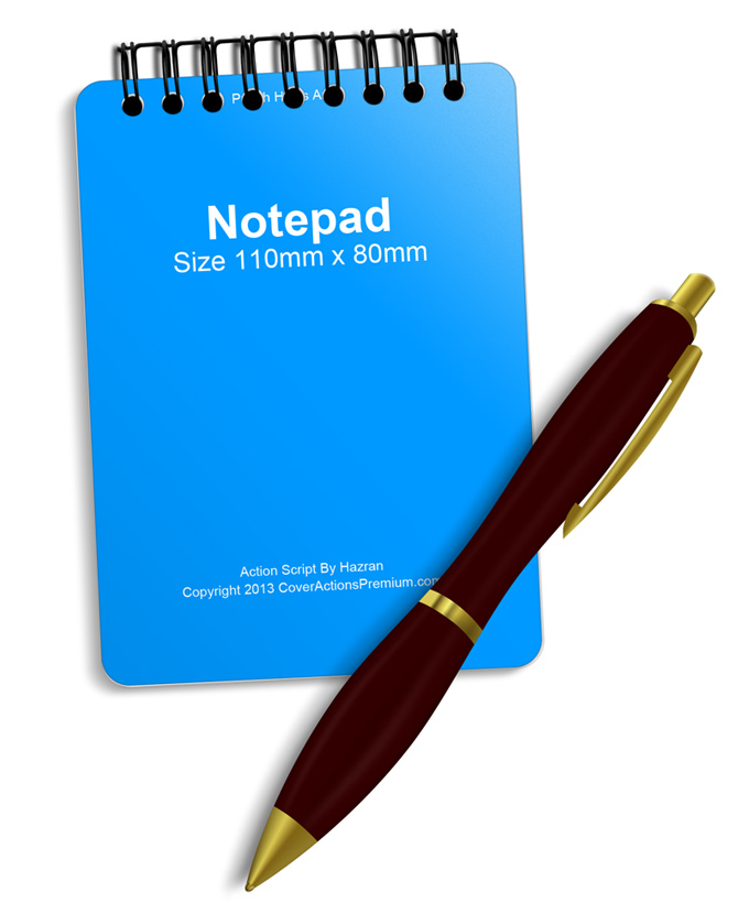 110 x 80mm Notepad Action Script | Cover Actions Premium | Mockup PSD ...
